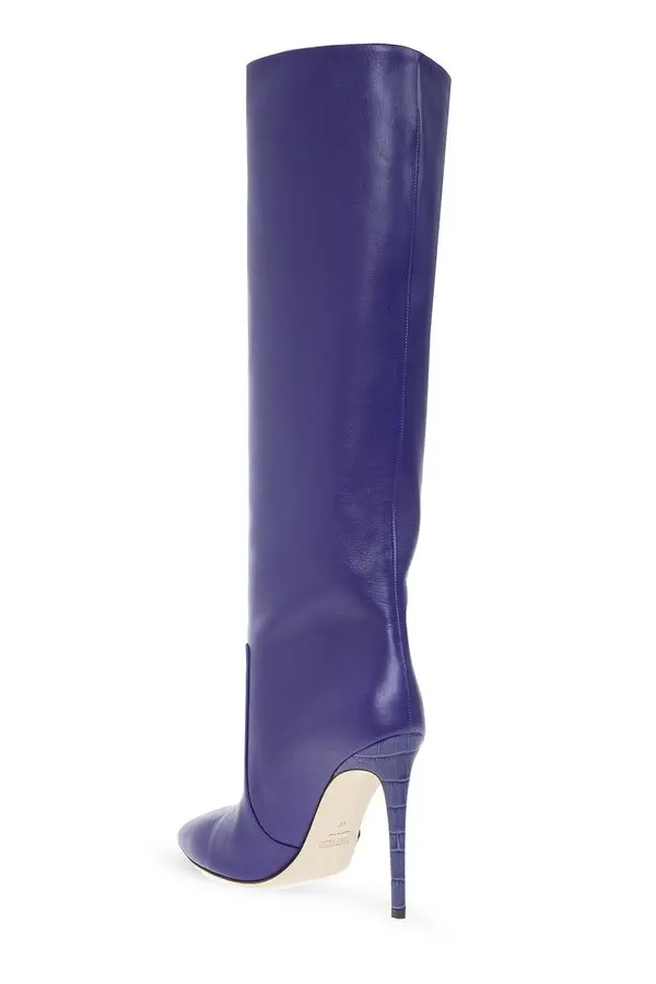 Paris Texas Knee-high Pointed Toe Boots With Quilted Design