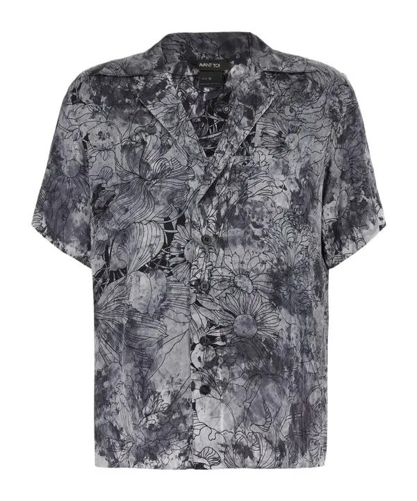 Avant Toi Floral-print Shirt - Gray