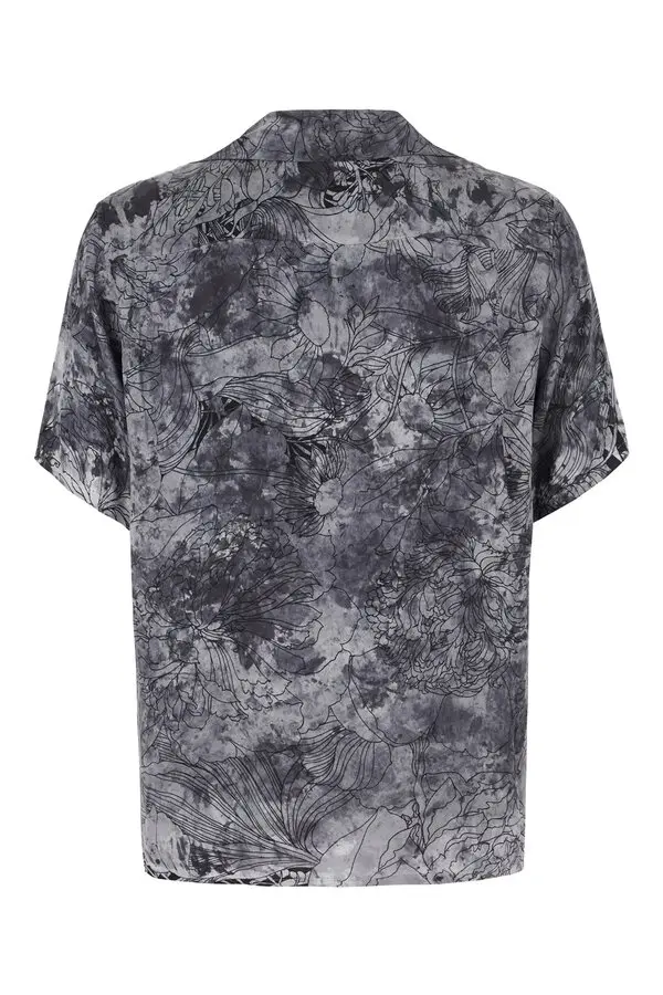 Avant Toi Floral-print Shirt - Gray