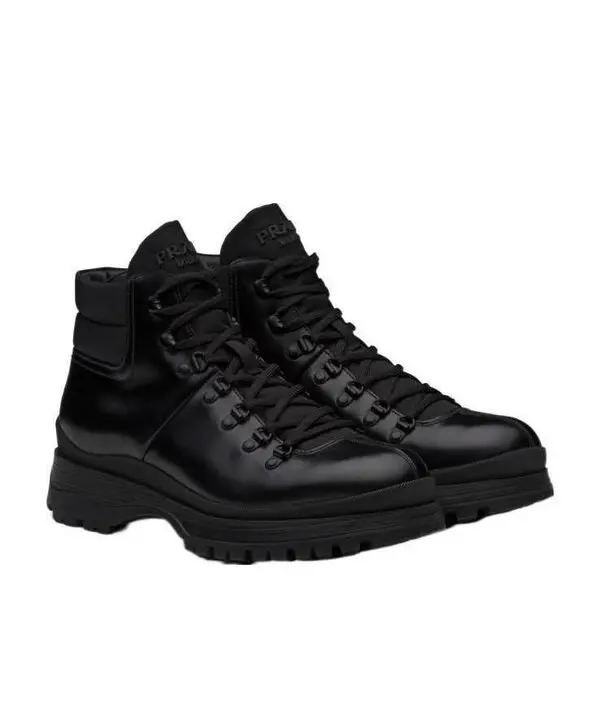 Prada Brixxen Lace-up Ankle Boots
