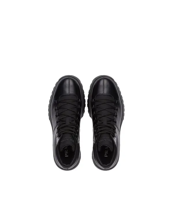 Prada Brixxen Lace-up Ankle Boots