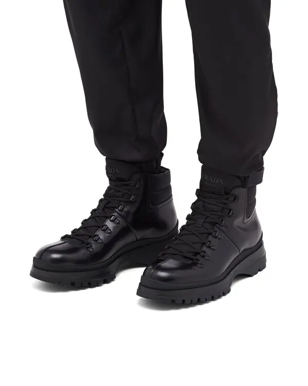 Prada Brixxen Lace-up Ankle Boots