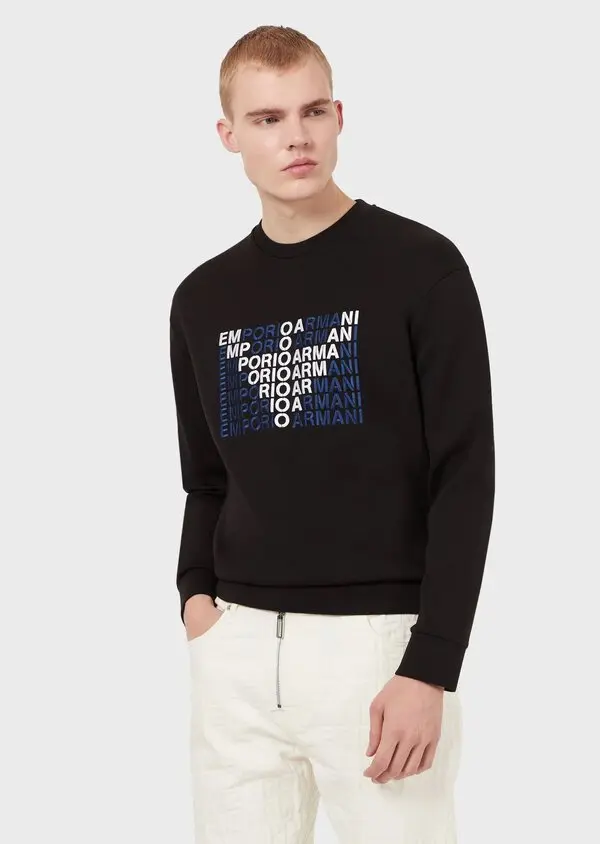 Emporio Armani Logo Printed Round Neck Sweater