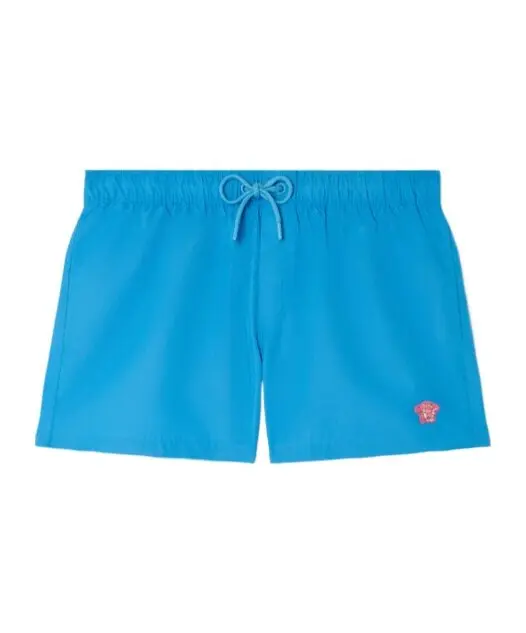 Versace Medusa Embroidered Swim Shorts - Blue