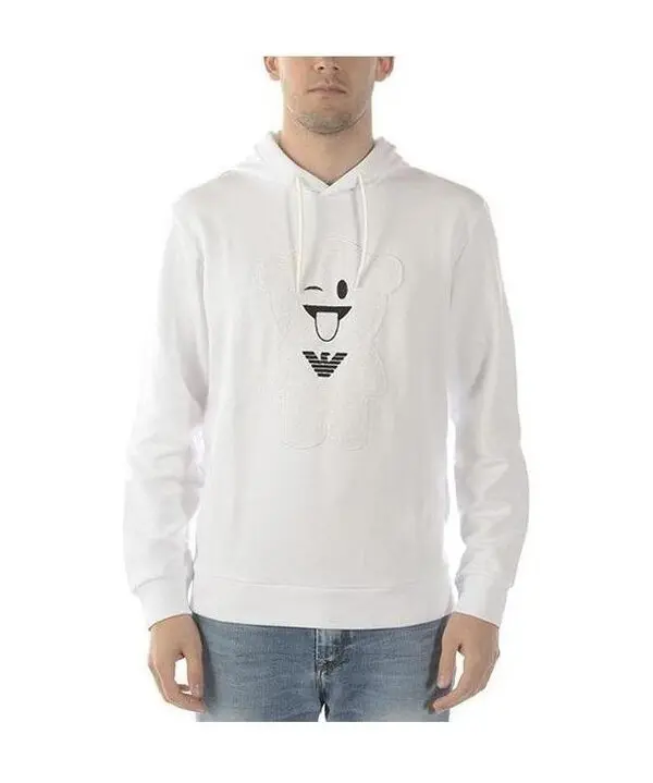 Emporio Armani Long Sleeve Round Neck Sweater - White