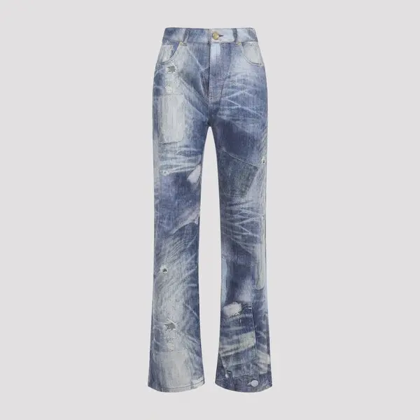 Roberto Cavalli Printed Straight-leg Jeans - Gray