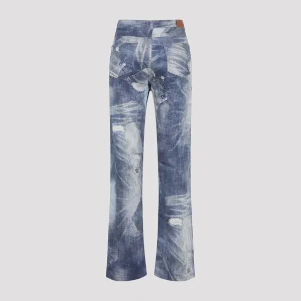 Roberto Cavalli Printed Straight-leg Jeans - Gray
