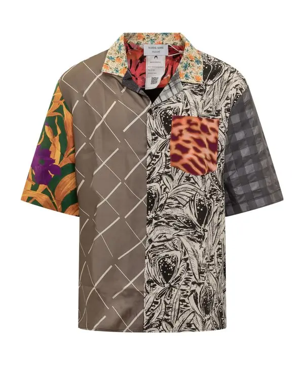 MARINE SERRE Patchwork Bowling Shirt