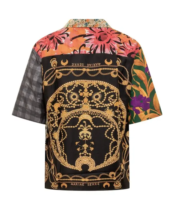 MARINE SERRE Patchwork Bowling Shirt