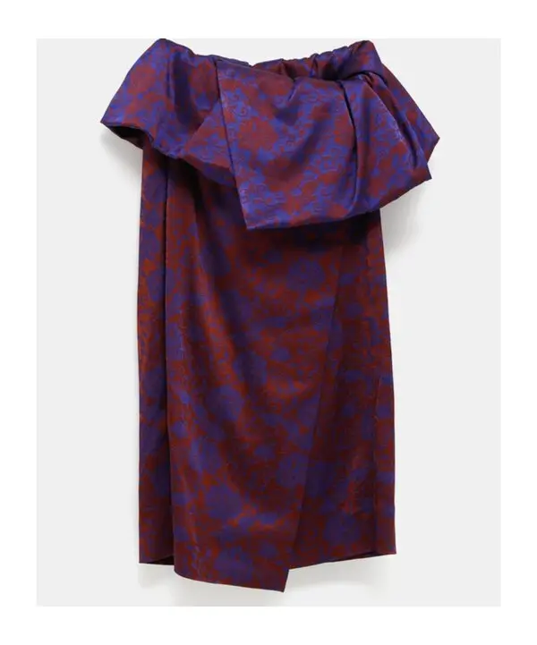 Dries Van Noten Floral Jacquard Turned Neckline Dress