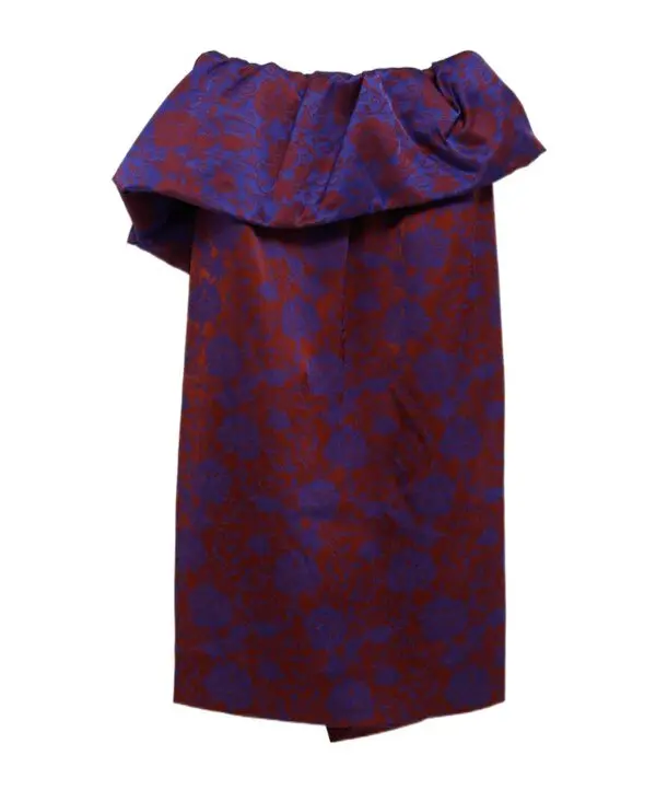 Dries Van Noten Floral Jacquard Turned Neckline Dress - No