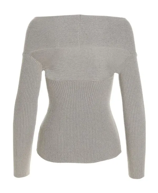 Khaite Salma Open-back Ribbed Knit Sweater