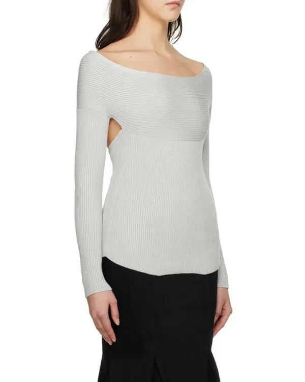 Khaite Salma Open-back Ribbed Knit Sweater