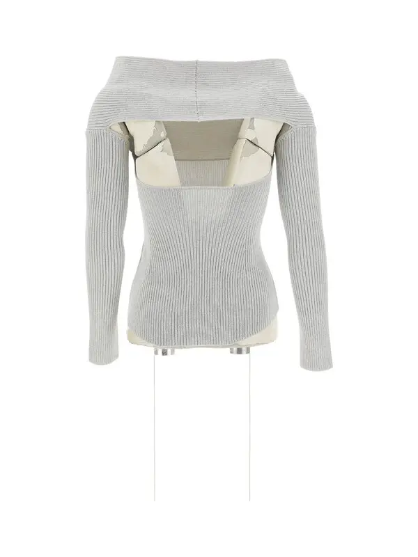 Khaite Salma Open-back Ribbed Knit Sweater
