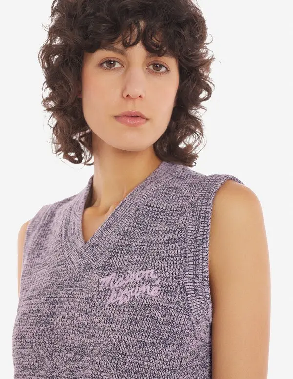 Maison Kitsuné V-neck Ribbed Knit Vest
