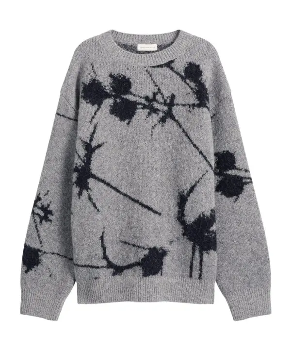 Dries Van Noten Long-sleeved Crewneck Jumper - Medium Gray
