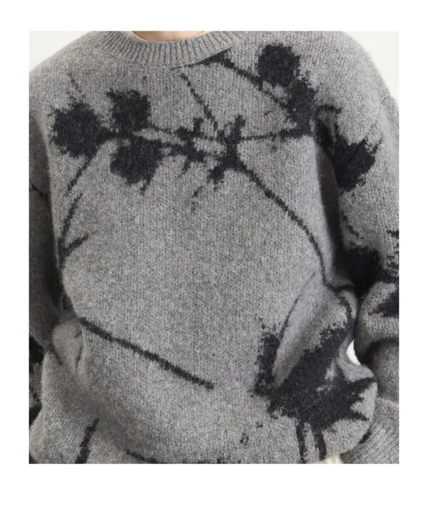 Dries Van Noten Long-sleeved Crewneck Jumper - Medium Gray