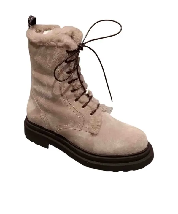 Brunello Cucinelli Lace-up Ankle Boots - Ice