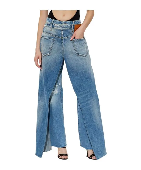 Dsquared2 Sash Detailed Frayed Wide-leg Jeans