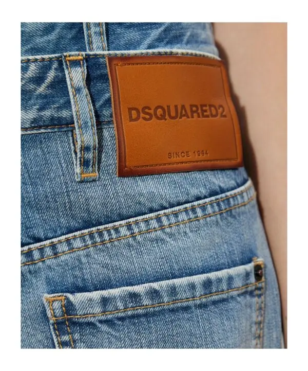Dsquared2 Sash Detailed Frayed Wide-leg Jeans