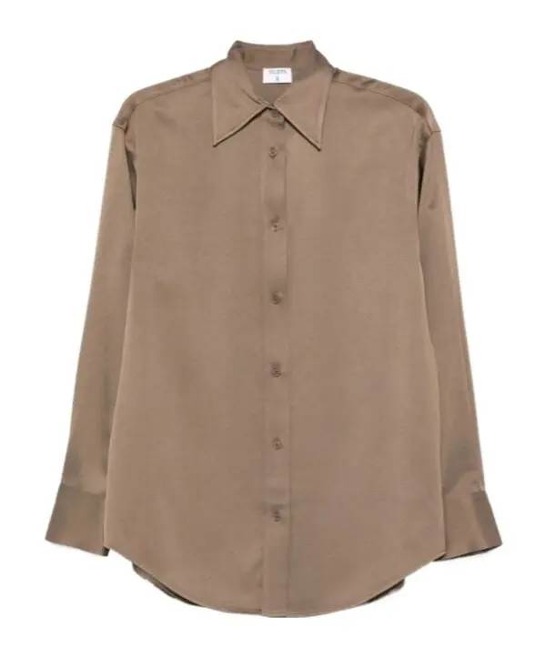 Filippa K Long-sleeve Shirt With Lapel Collar - Brown