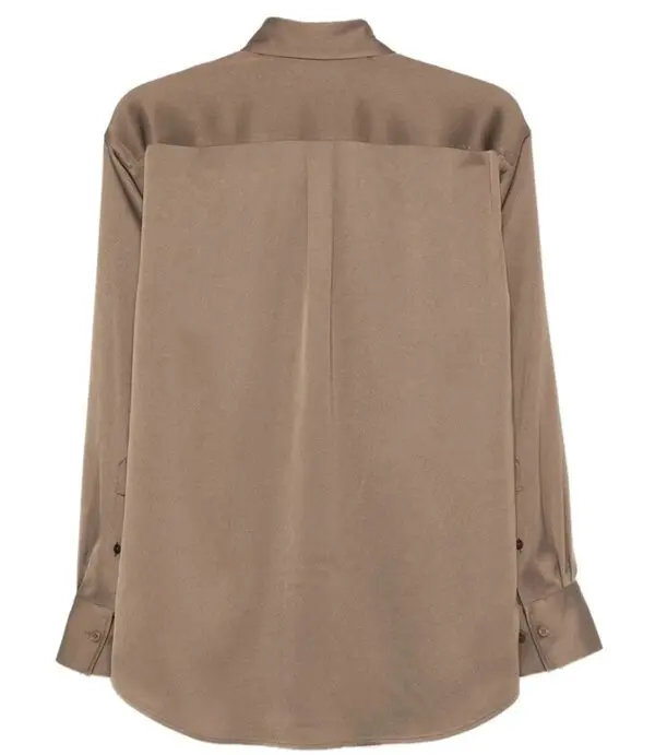 Filippa K Long-sleeve Shirt With Lapel Collar - Brown