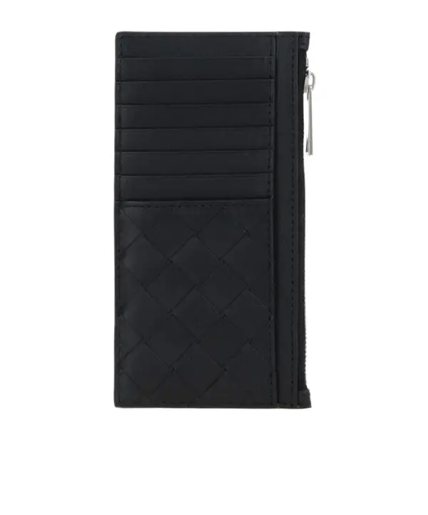 Bottega Veneta Intrecciato 15 Long Zipped Card Case - Black
