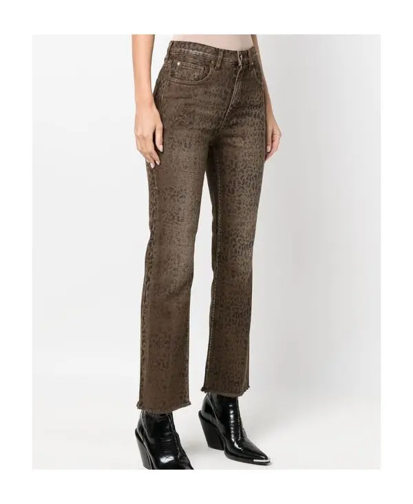 GOLDEN GOOSE Leopard Printed Flare Jeans
