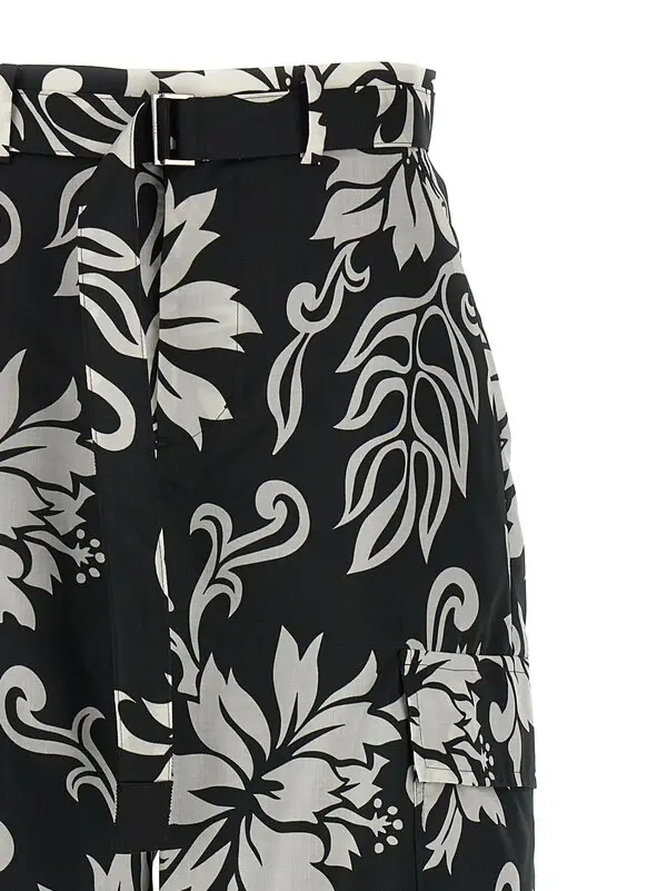 Sacai All-over Printed Belted Trousers