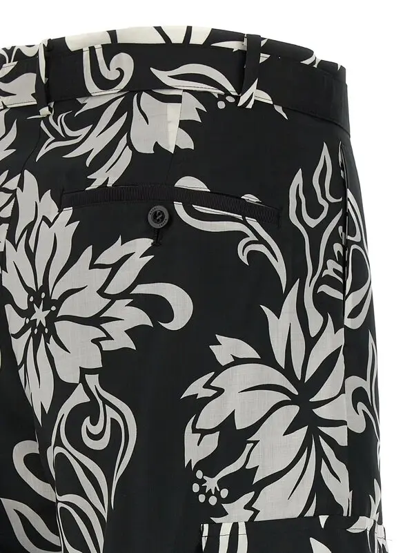 Sacai All-over Printed Belted Trousers
