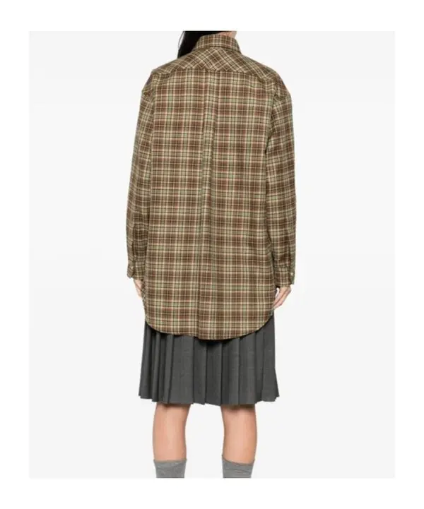 Miu Miu Plaid Long Sleeve Shirt