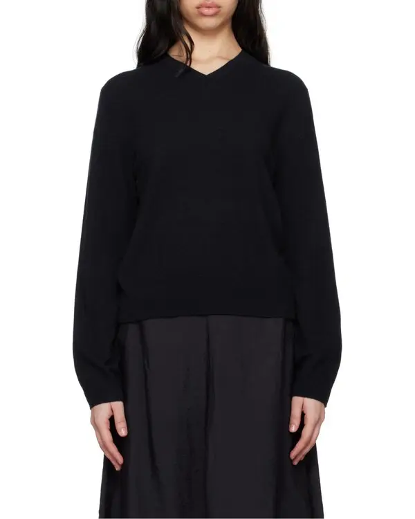 TOTEME V-neck Long Sleeve Sweater - Black