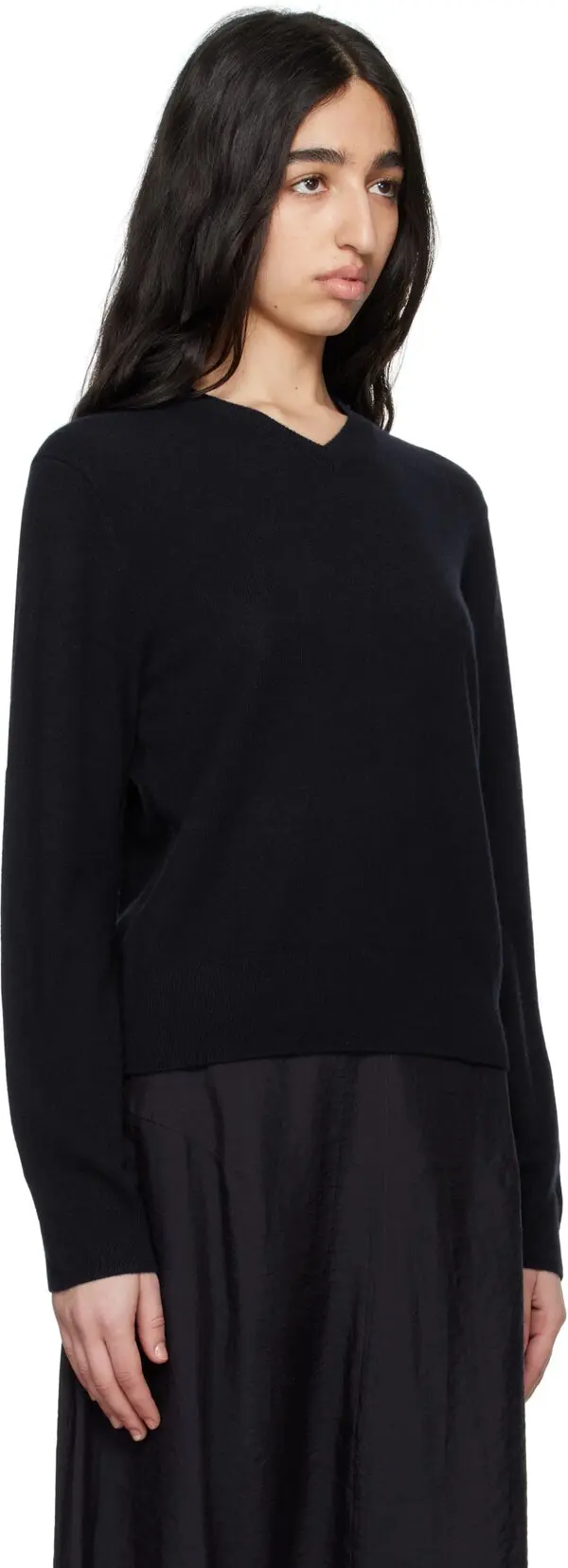 TOTEME V-neck Long Sleeve Sweater - Black