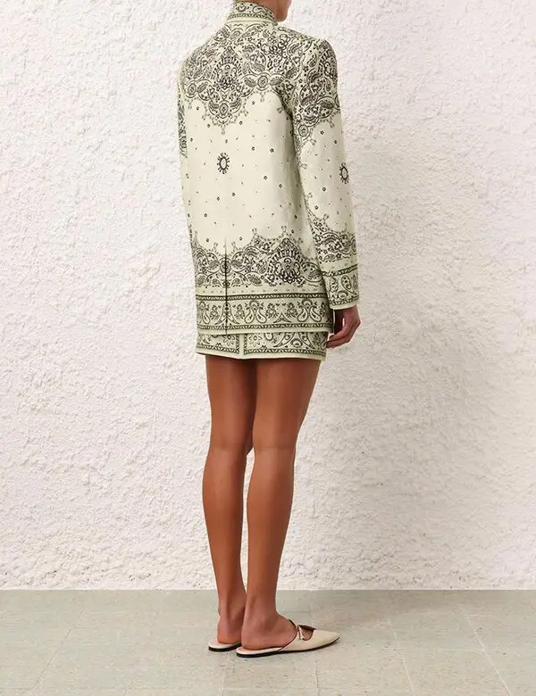Zimmermann Long-sleeved Double-breasted Printed Jacket