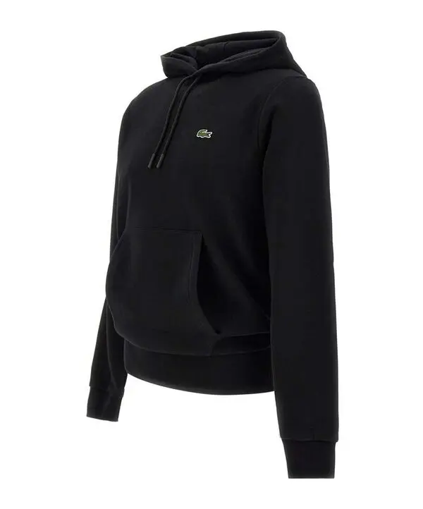 Lacoste Embroidered Logo Drawstring Hoodie - Black