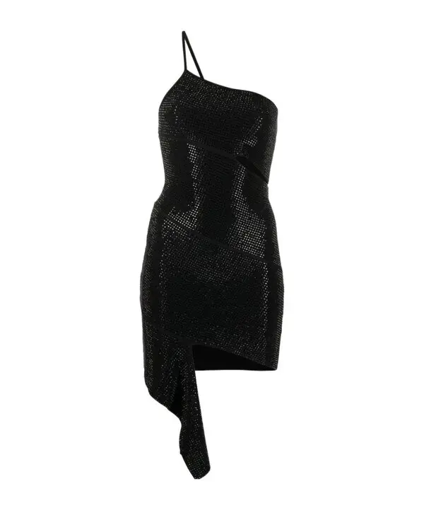 ANDREĀDAMO Embellished One-shoulder Mini Dress