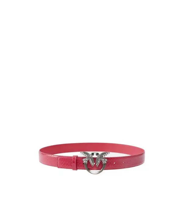 Pinko Galleria 3-cm Belt In Glossy Python Skin - Multicolor