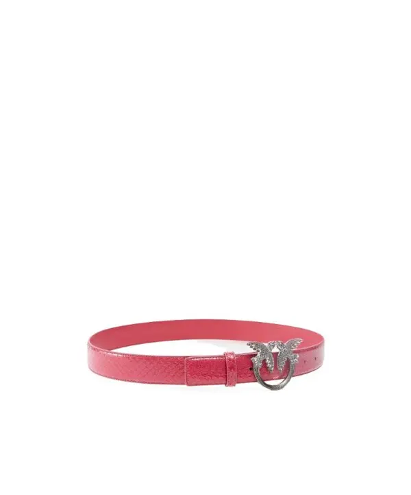 Pinko Galleria 3-cm Belt In Glossy Python Skin - Multicolor