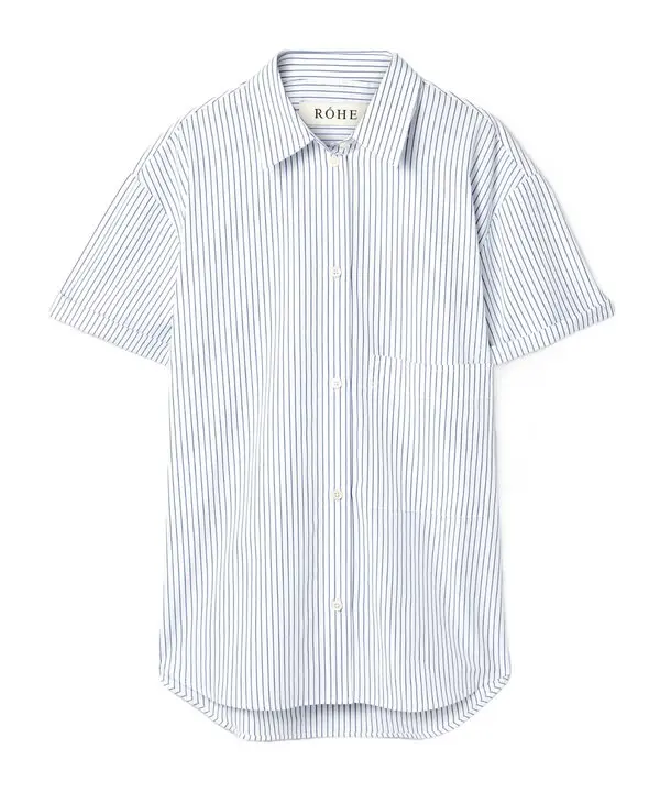 RÓHE Short Sleeve Shirt With Lapel Collar - White