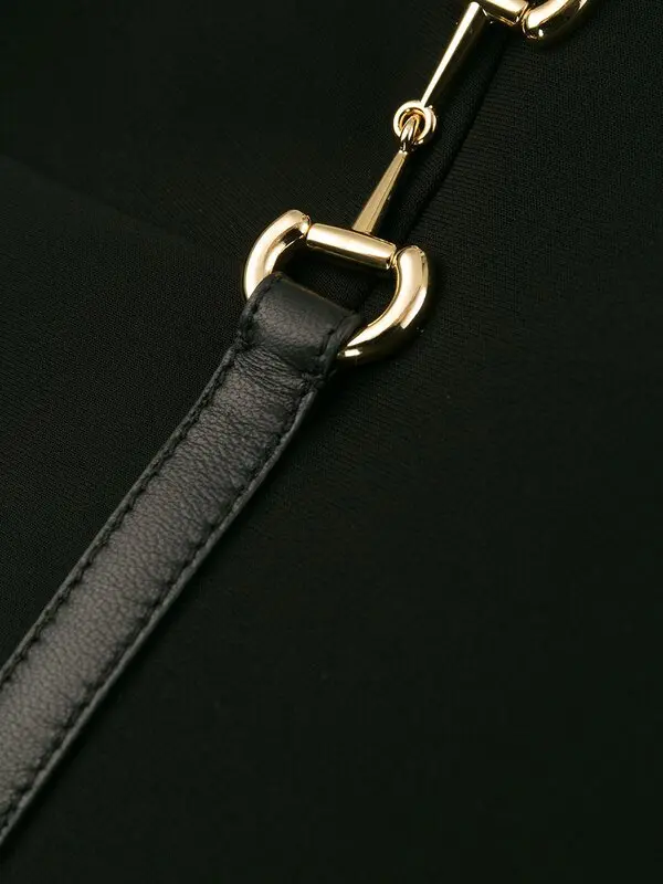 Gucci Sleeveless Ruffled V-neck Dress With Belt