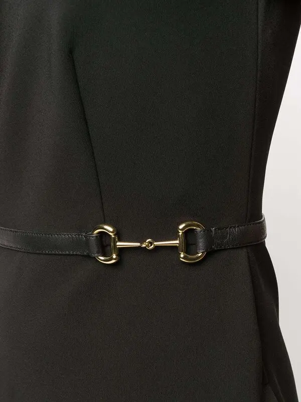 Gucci Sleeveless Ruffled V-neck Dress With Belt