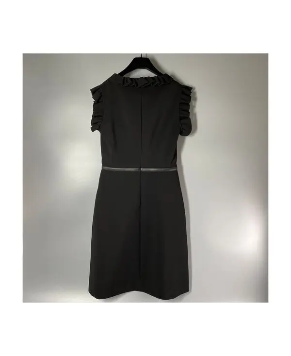 Gucci Sleeveless Ruffled V-neck Dress With Belt