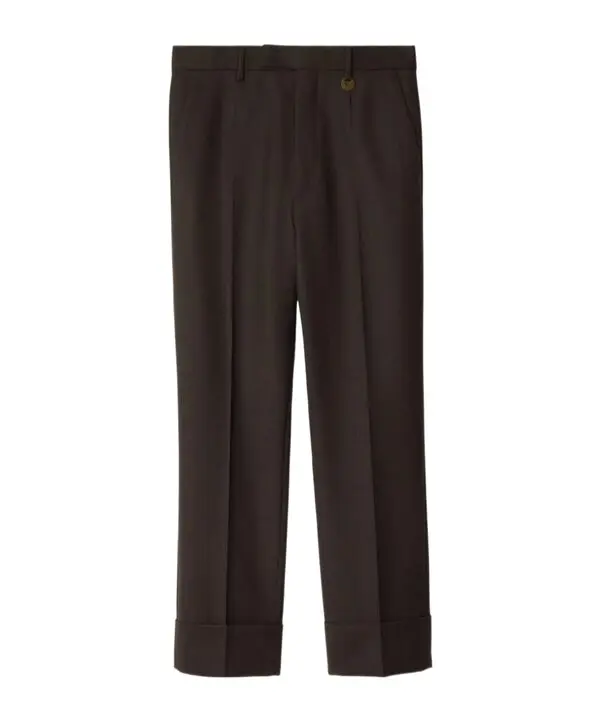 Burberry Straight-leg Pleated Trousers - Brown