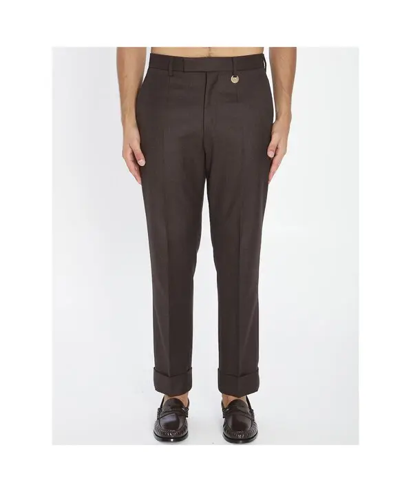 Burberry Straight-leg Pleated Trousers - Brown