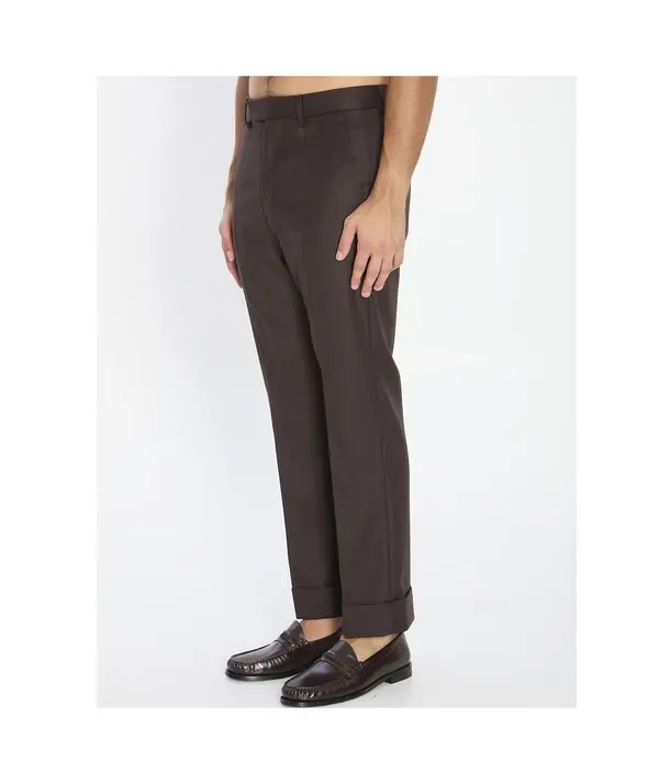Burberry Straight-leg Pleated Trousers - Brown