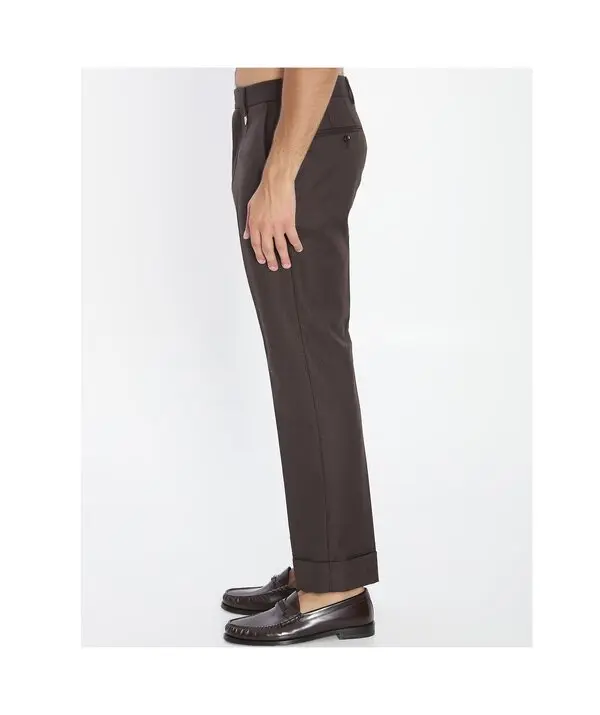 Burberry Straight-leg Pleated Trousers - Brown