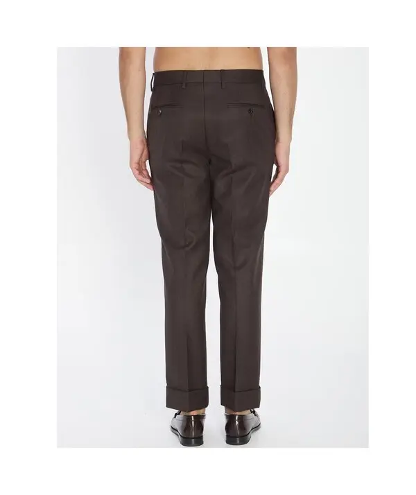 Burberry Straight-leg Pleated Trousers - Brown