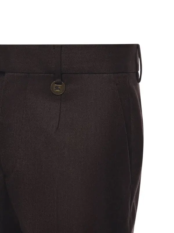 Burberry Straight-leg Pleated Trousers - Brown