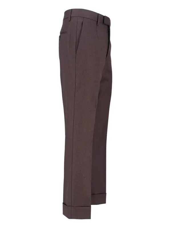 Burberry Straight-leg Pleated Trousers - Brown