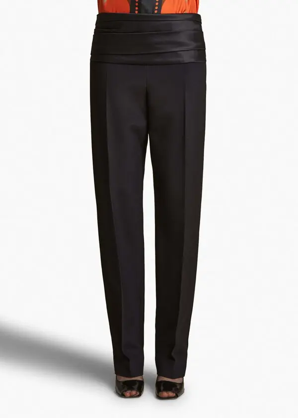 Khaite Deconstructed Waistband Casual Pants